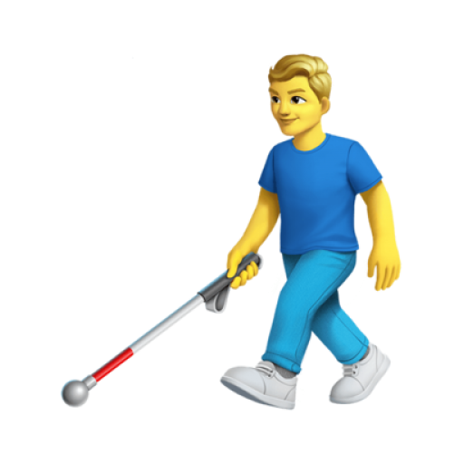 👨‍🦯 Emoji Homem com Bengala para Cego - Emojis para Copiar