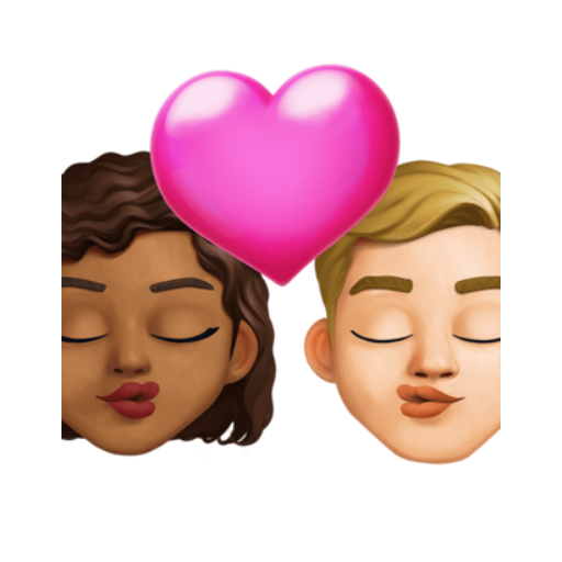 👩🏾‍ ️‍💋‍👨🏼 Emoji Beijo: Mulher E Homem. Pele Morena Escura E Pele ...