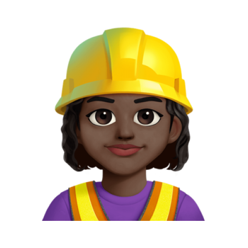 👷🏿‍♀️ Emoji Trabalhador da construção civil: tom de pele escuro ...