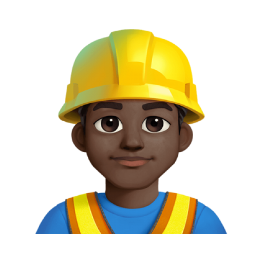 👷🏿‍♂️ Emoji Trabalhador da construção civil: tom de pele escuro ...