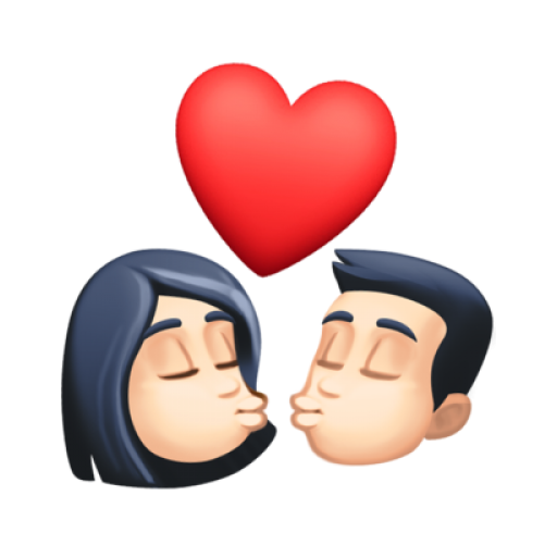 💏🏻 Emoji Beijo Pele Clara - Emojis para Copiar