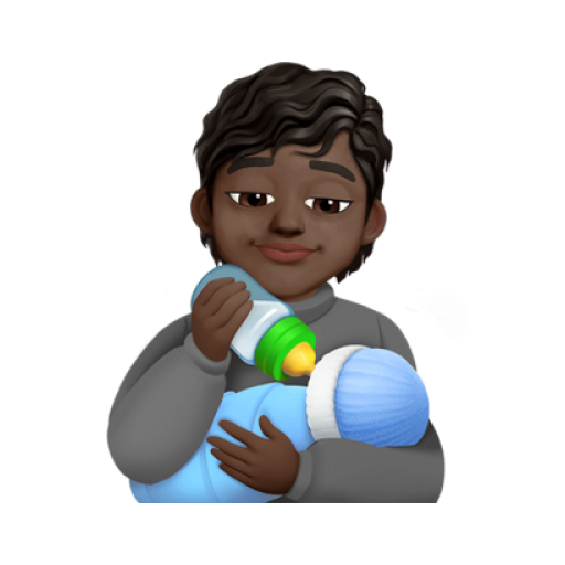 👩🏿‍🍼 Emoji: pessoa alimentando bebê de pele escura - Emojis para Copiar