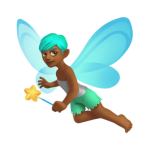 🧚🏾 Emoji Fada: tom de pele médio-escuro - Emojis para Copiar